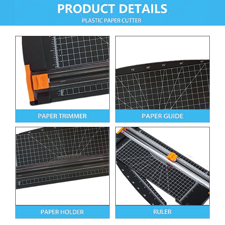 QUAFF Paper Cutter Plastic Based / Sliding Cutter / Paper Trimmer A4 ...