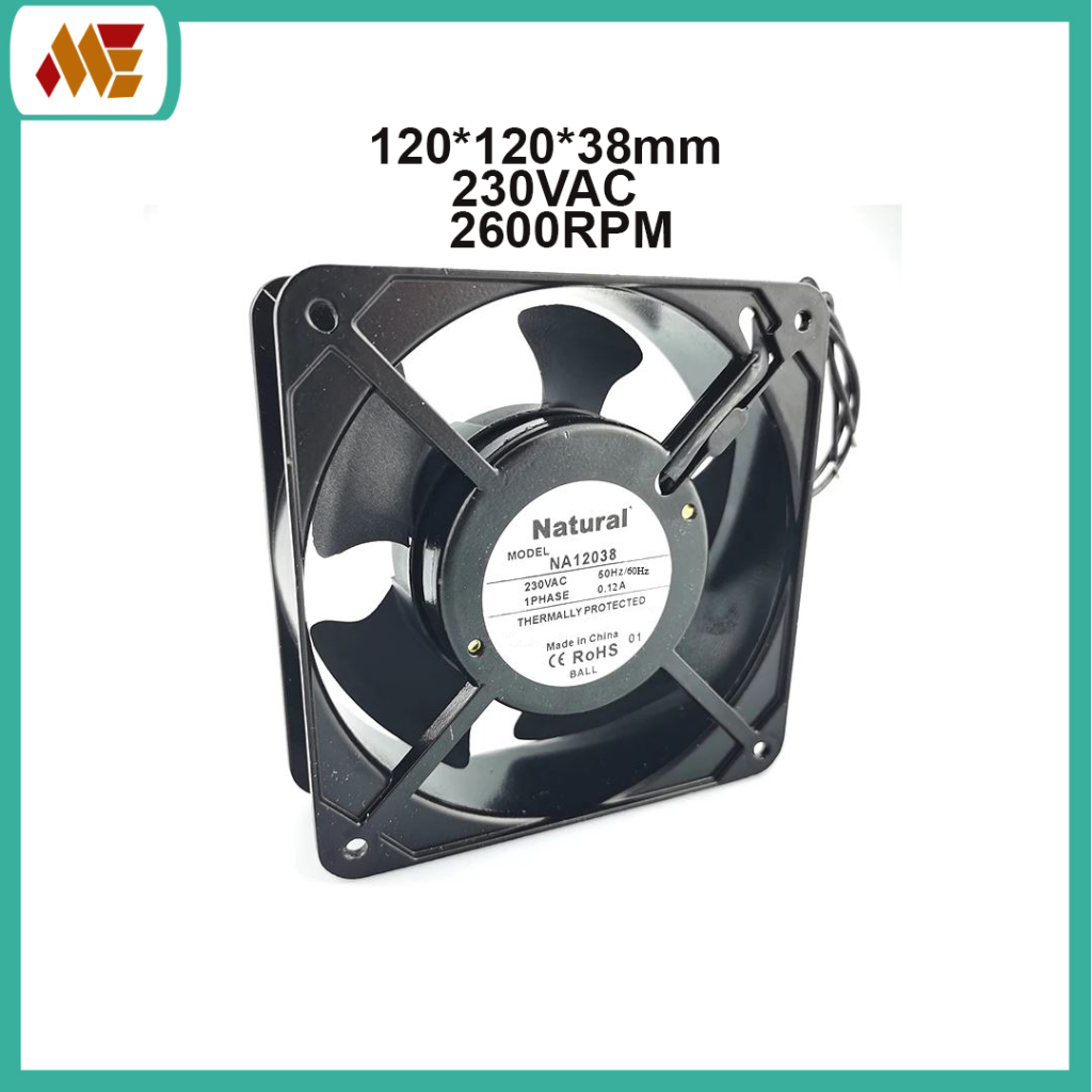 NATURAL 4" 120mm X 120mm X 38mm AC Axial Fan / Cooling Blower 230VAC | Shopee Malaysia