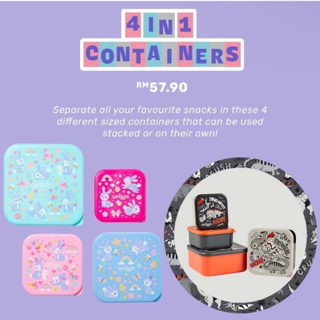 SMIGGLE 4 In 1 Nested Containers Food Containers Food Storage - Cute ...