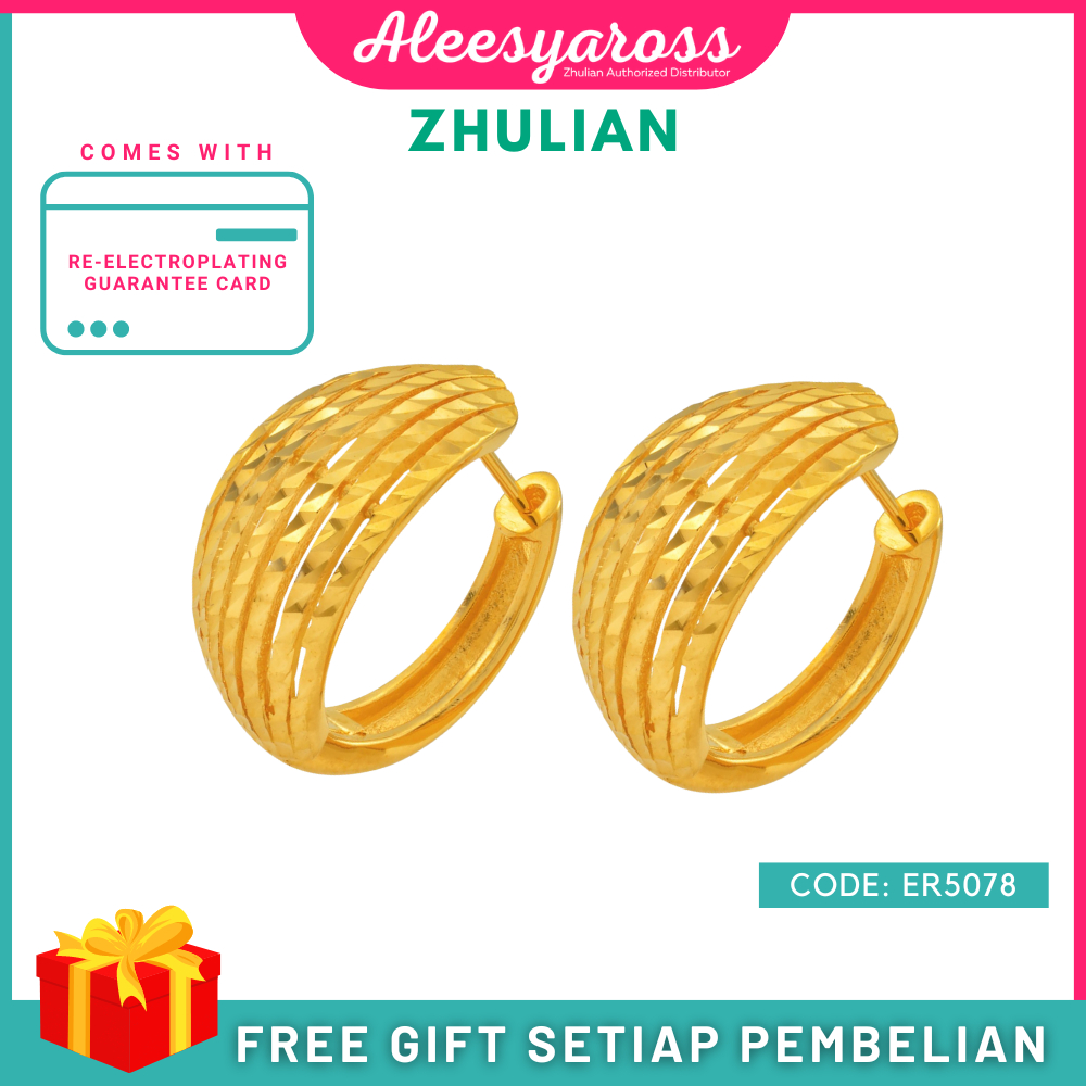 [ER5078] Subang KLCC 7 LAPIS ZHULIAN Gold Plated Earring Jewellery ...