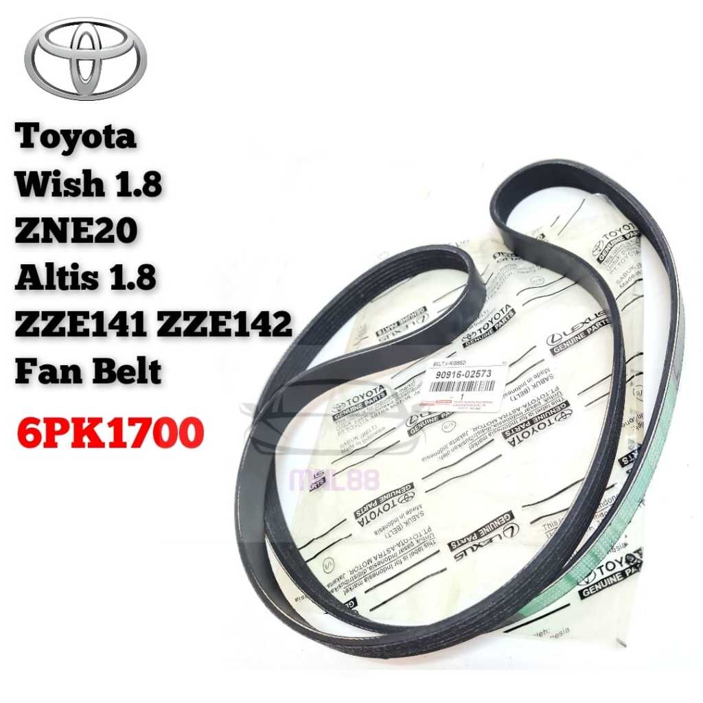Toyota Wish 1.8 ZNE10 Altis ZZE141 ZZE142 Fan Belt 6PK1700 ( 90916 ...