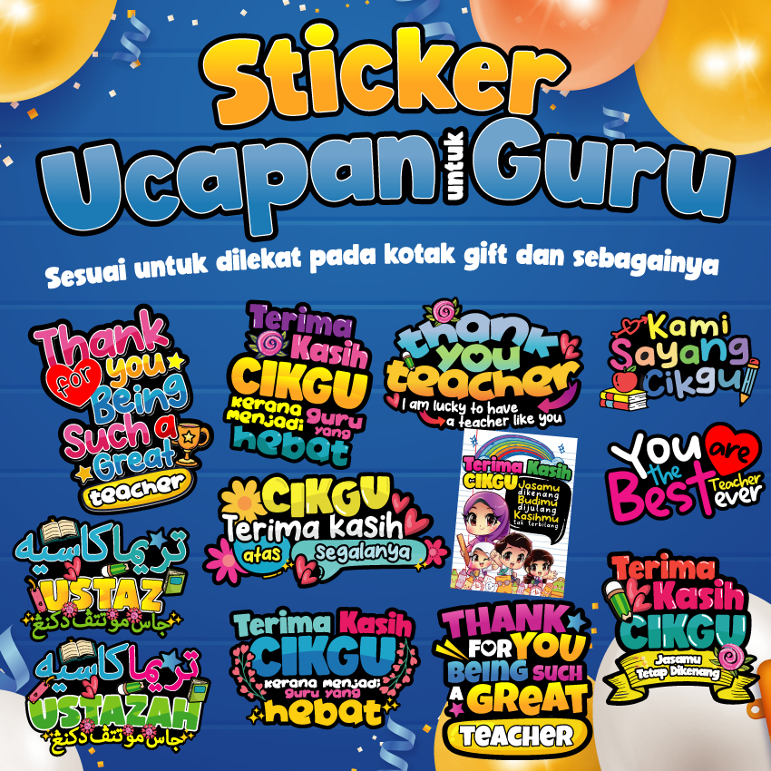 STICKER UCAPAN UNTUK GURU / THANK YOU TEACHER/TERIMA KASIH CIKGU/TERIMA ...