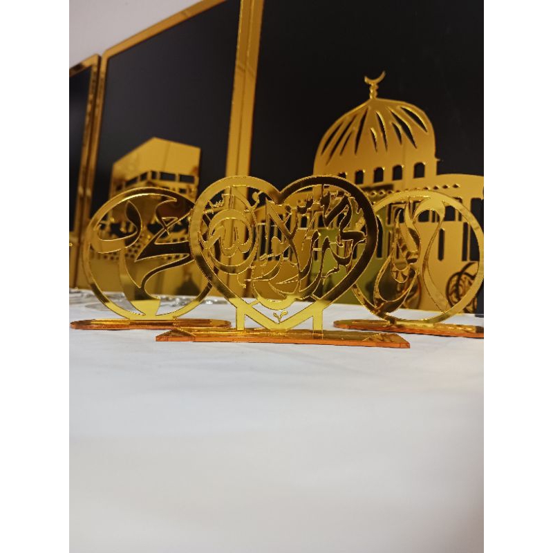 Khat Kalimah Allah GOLD hiasan dashboard atau meja rumah pejabat ...