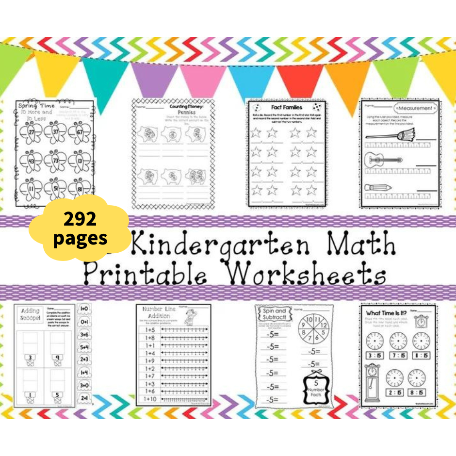 A510 – [PDF] Kindergarten Math worksheets 292 pages - mathematics ...