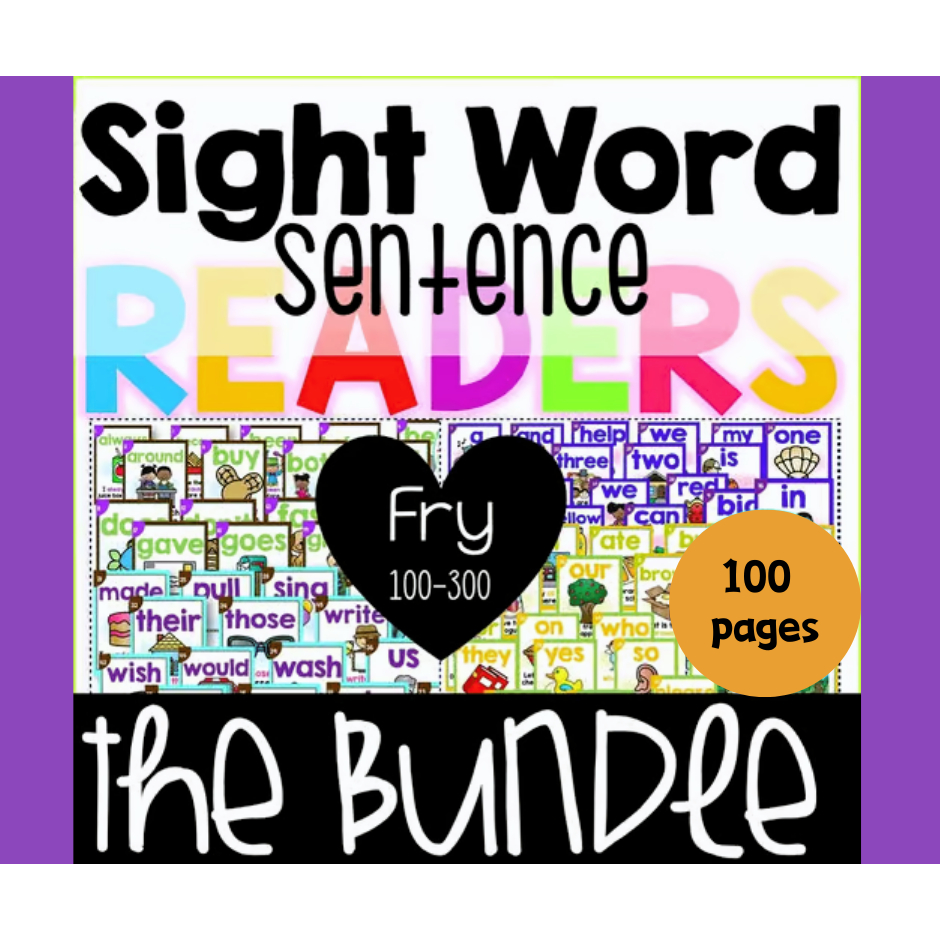 A492 – [PDF] Sight Word Sentence Readers- Fry 100-300 words bundle ...