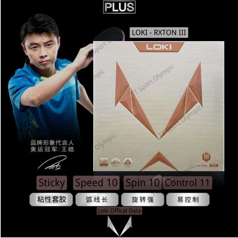 LOKI RXTON 3 III Sticky Good Quality Table Tennis Rubber 王皓乒乓套胶内能粘性高弹 ...