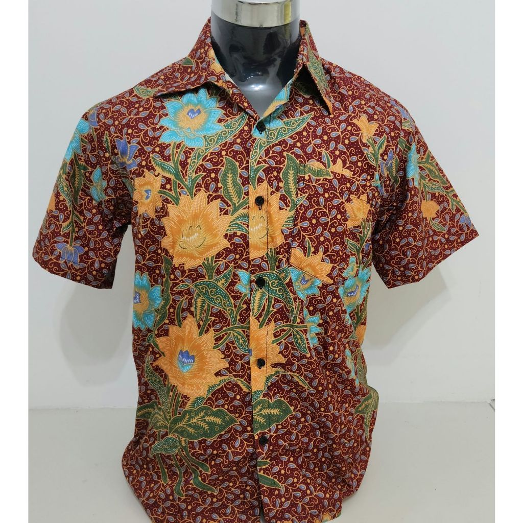 (Ready Stock)( S-3XL) BA0086KK Batik Men Shirt Batik Baju Kemeja Lelaki ...