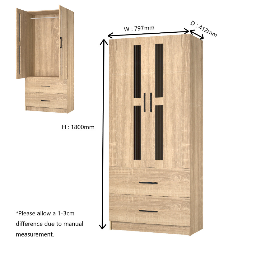 ROAM METOD 2 Door Wardrobe Storage Cabinet Multipurpose Bedroom ...