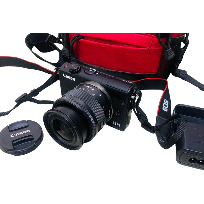 Canon EOS M100 with EF-M 15-45 IS STM lens (used) mirrorless camera 90% ...