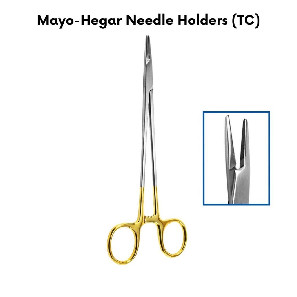Mayo Hegar Needle Holder Tungsten Carbide Surgical Veterinary ...