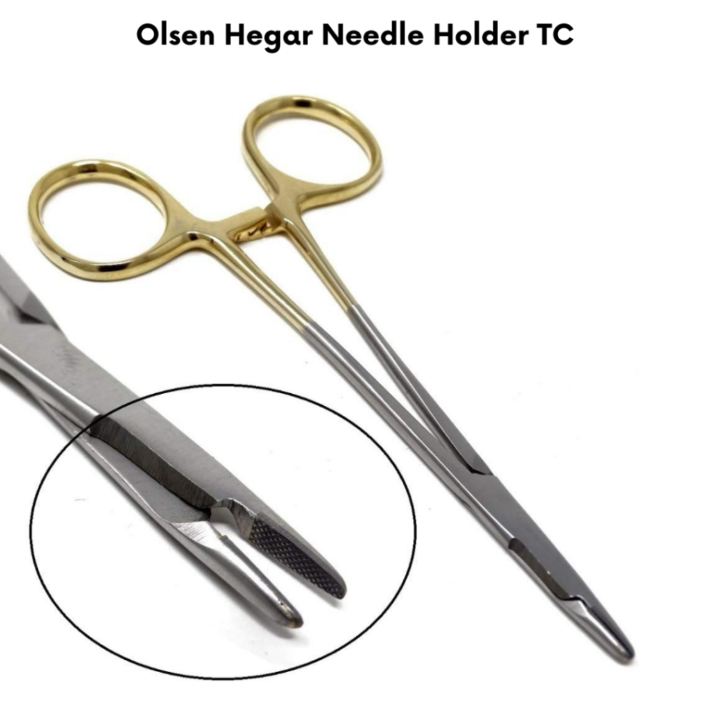 Olsen Hegar Needle Holders with TC Inserts Smooth Jaw, Suture Holder ...