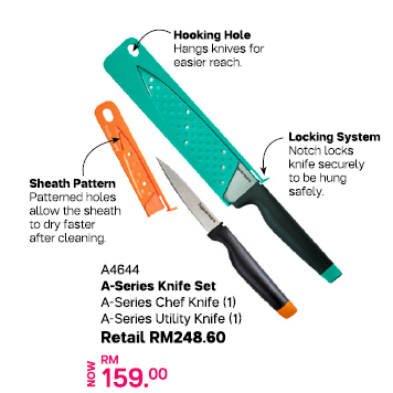 {NEW OFFER} TUPPERWARE A-SERIES CHEF KNIFE (1) / A-SERIES UTILITY KNIFE ...