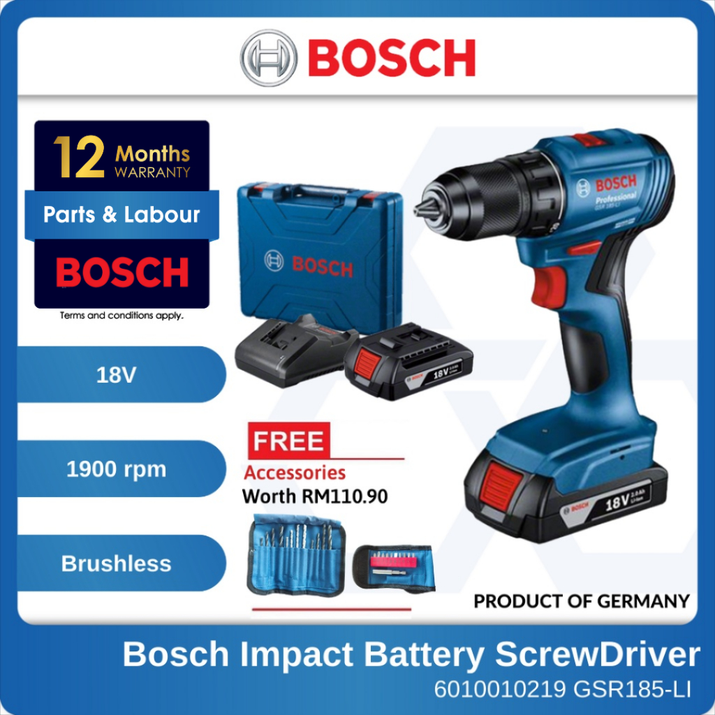 BOSCH GSR185-Li GSR 185 LI 18V Cordless Drill Screw Driver 2.0Ah ...