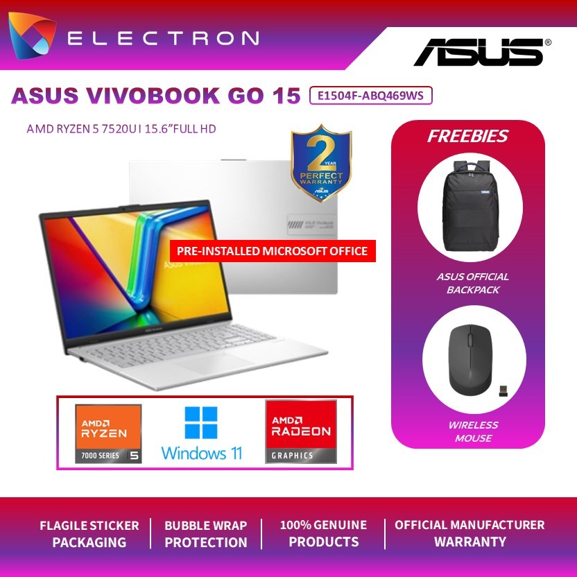 Asus VivoBook Go 15 E1504F-ABQ469WS 15.6'' FHD Laptop Cool Silver ...
