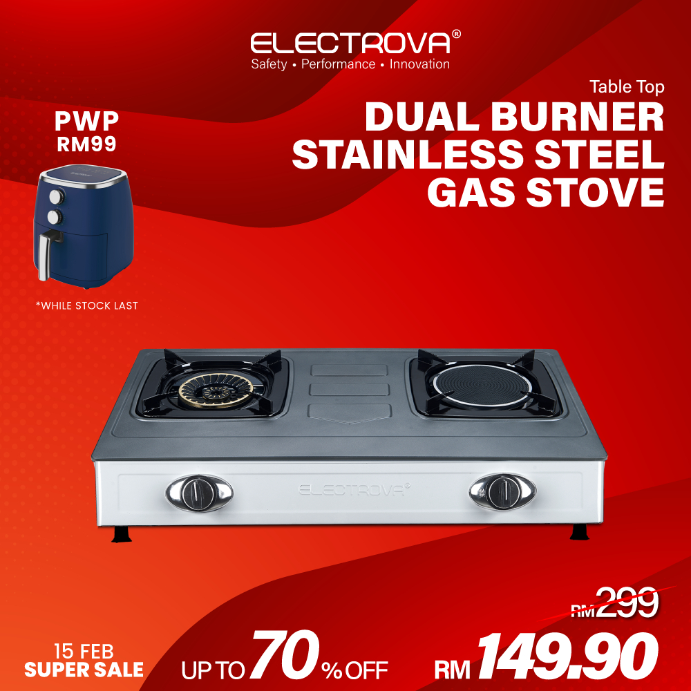 Electrova Table Top Stainless Steel Gas Stove | Shopee Malaysia