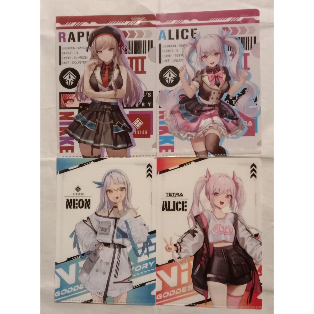 GODDESS OF VICTORY NIKKE Rapi, Alice, Neon Family Mart A5 clear file ...