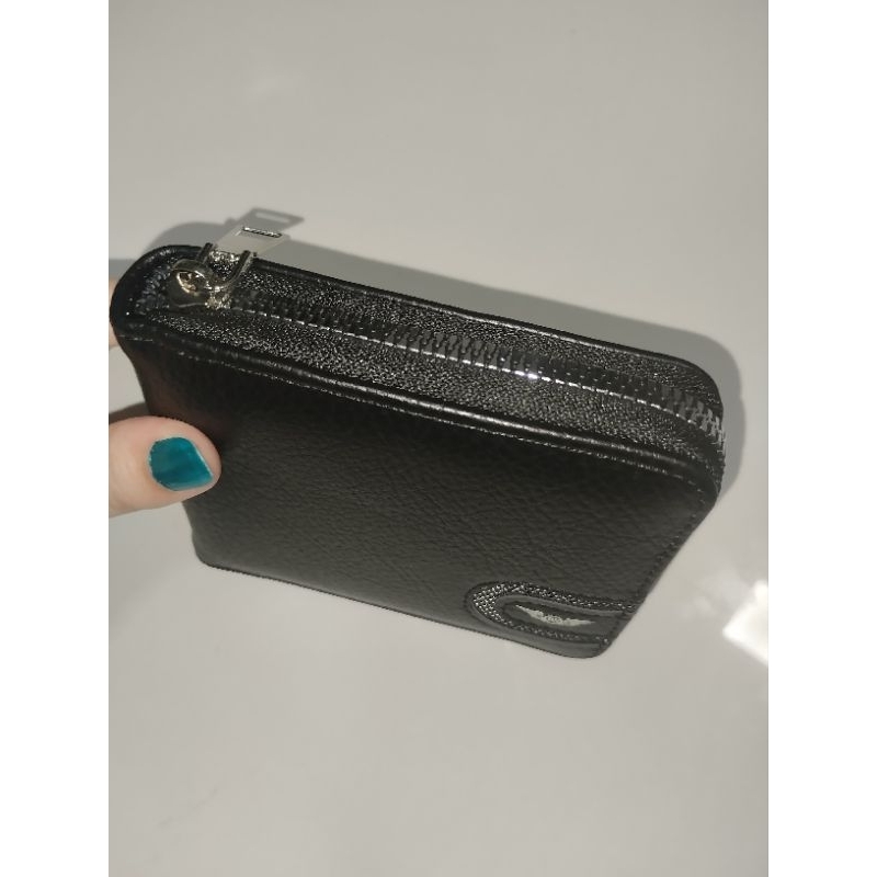 BS BS leather zipper wallet with coin pocket card slots and inner ...