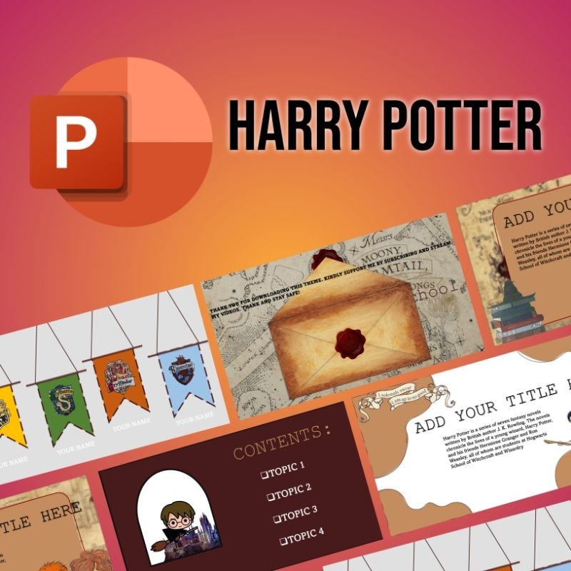 Presentation Slide Template with Harry Potter Theme | Shopee Malaysia