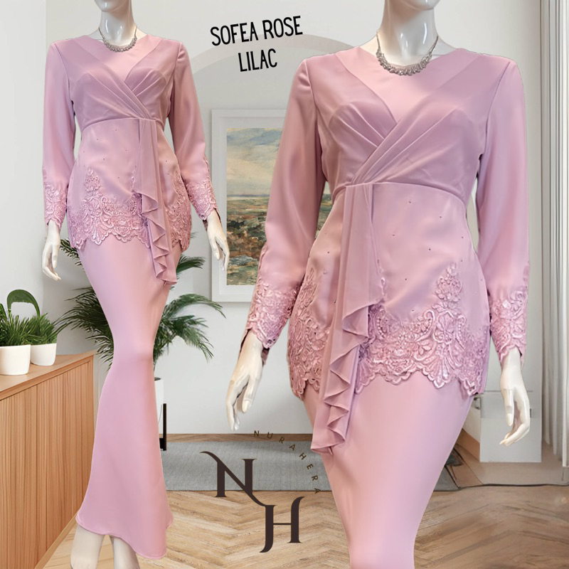 SOFEA ROSE KURUNG BY NURAHERA.HQ. BAJU RAYA 2024, BAJU KURUNG TERKINI ...