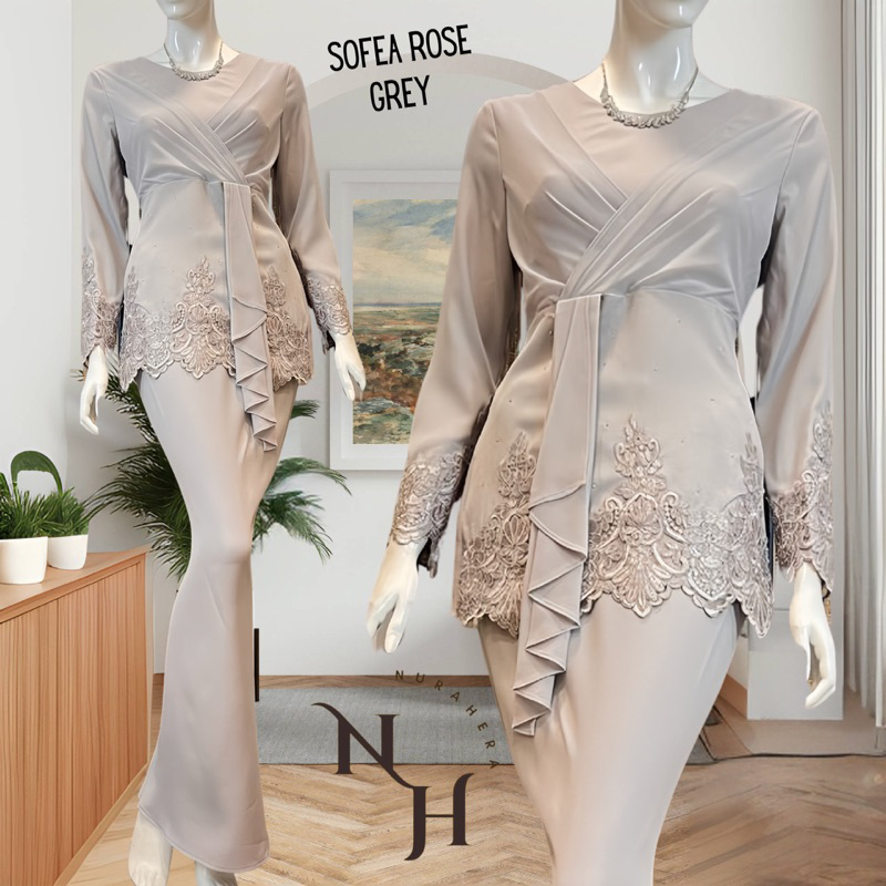 SOFEA ROSE KURUNG BY NURAHERA.HQ. BAJU RAYA 2024, BAJU KURUNG TERKINI ...