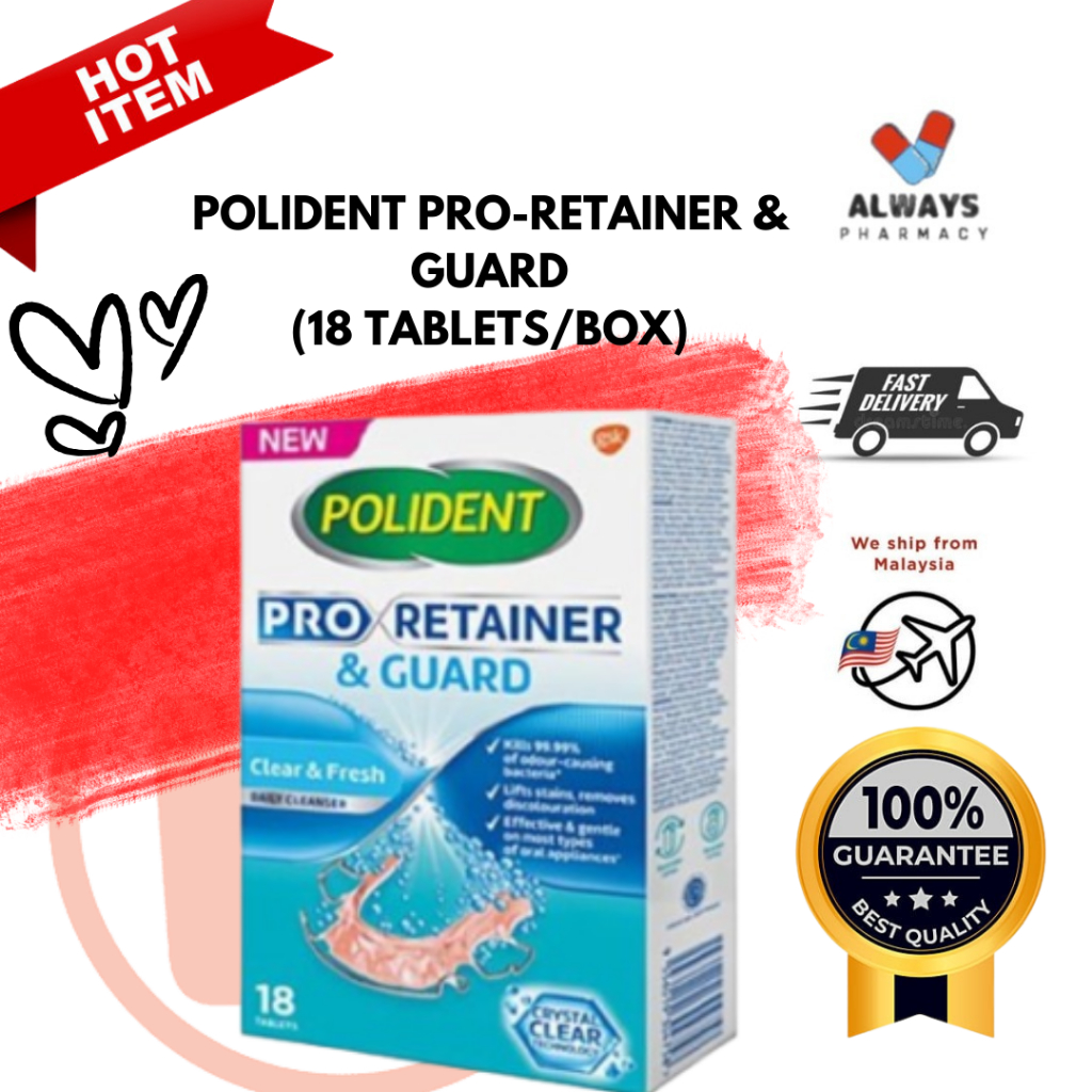 POLIDENT PRO-RETAINER & GUARD (18 TABLETS/BOX) | Shopee Malaysia