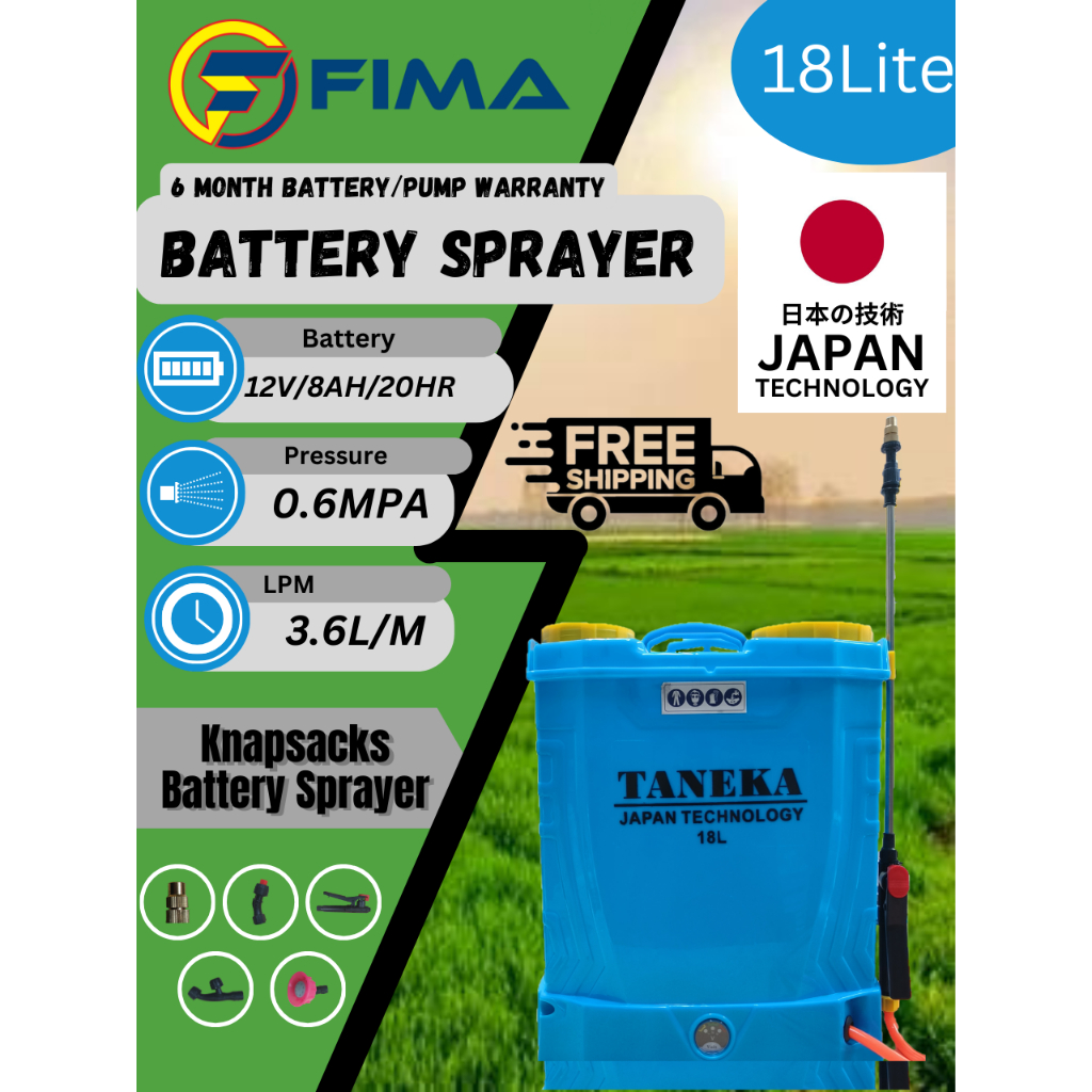 TANEKA 18L Pam Racun Bateri Pump Racun Batteri Heavy Duty Rechargeable ...