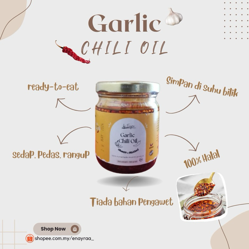 Garlic Chili Oil homemade 100% halal buatan muslim by Chef Ibu ...