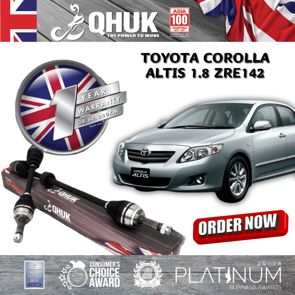 TOYOTA COROLLA ALTIS 1.8 ZZE142 / ZRE142 - QHUK Drive Shaft (1Year/60 ...
