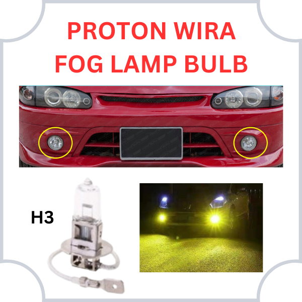 PROTON WIRA SPORT LIGHT/FOG LAMP BULB H3 CAR HALOGEN LAMP LAMPU ...