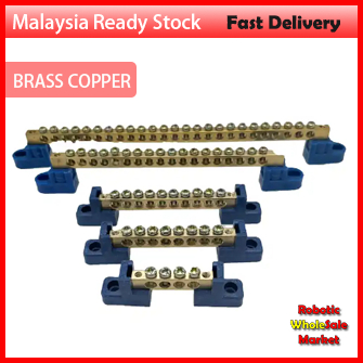 BRASS COPPER NEUTRAL LINK BAR 30A 6WAY 8WAY 10WAY 12WAY 14WAY 16WAY ...