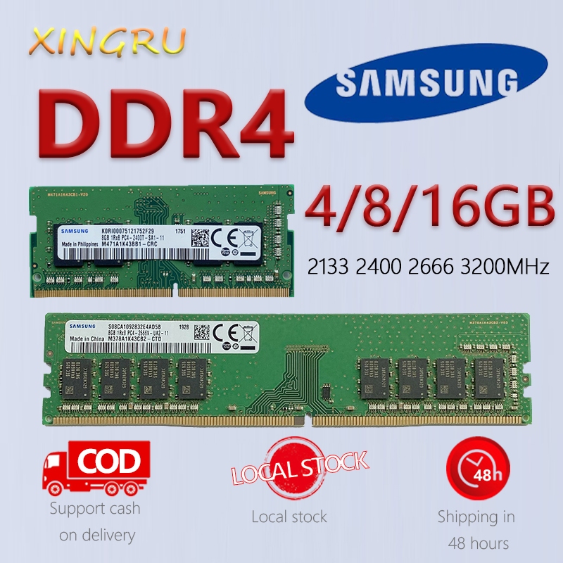 SAMSUNG DDR4 4GB/8GB/16GB 2133/2400/2666/3200MHZ Desktop Memory RAM PC ...