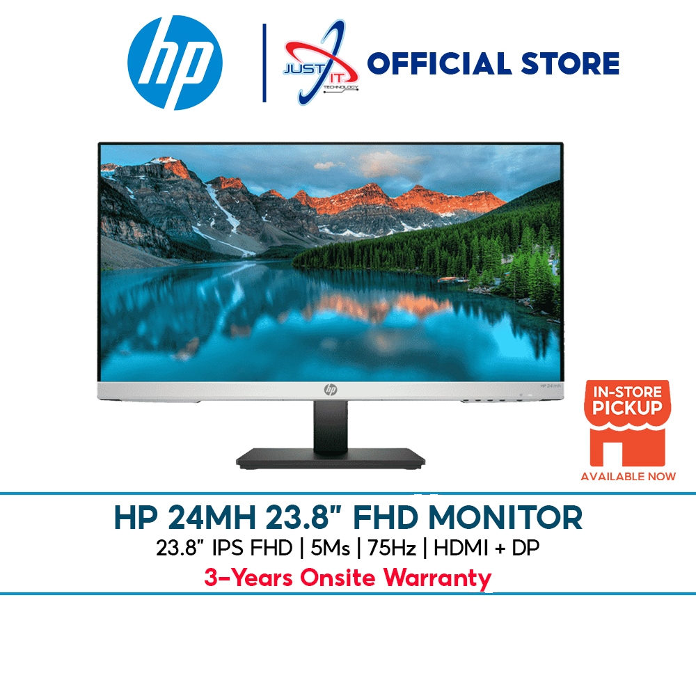 HP 24MH 23.8'' FHD IPS 75Hz Monitor | Shopee Malaysia