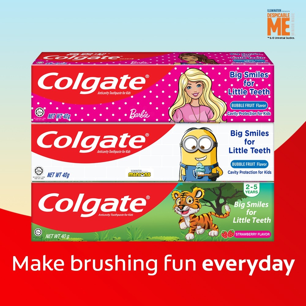 [CLEARANCE] ORIGINAL Colgate Kids Toothpaste 40g - Barbie/Minion ...