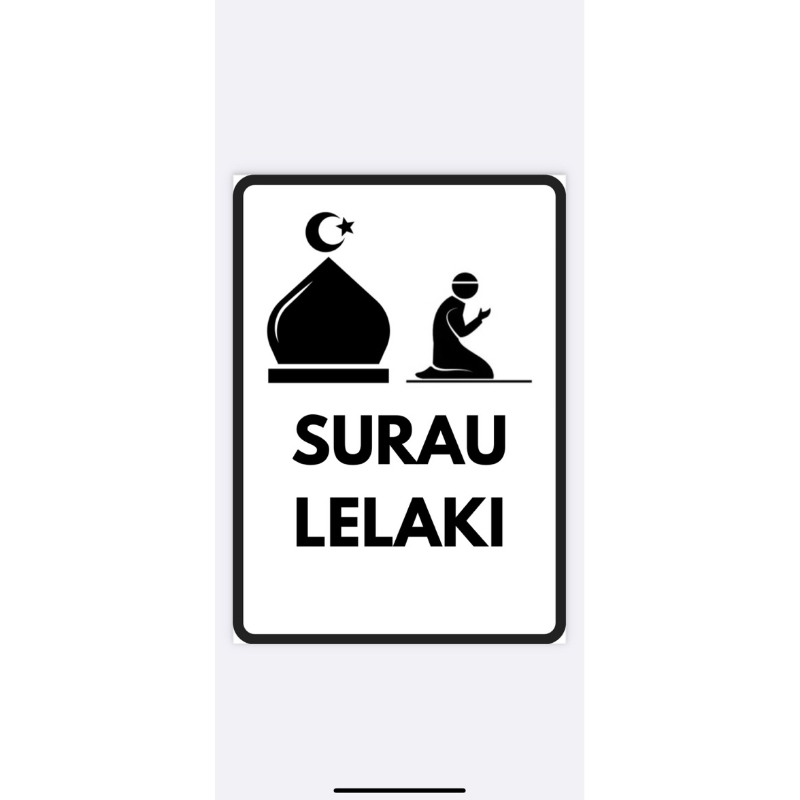 Sticker Surau / Papan Tanda Surau / Bilik Solat / Signage Surau / Surau ...