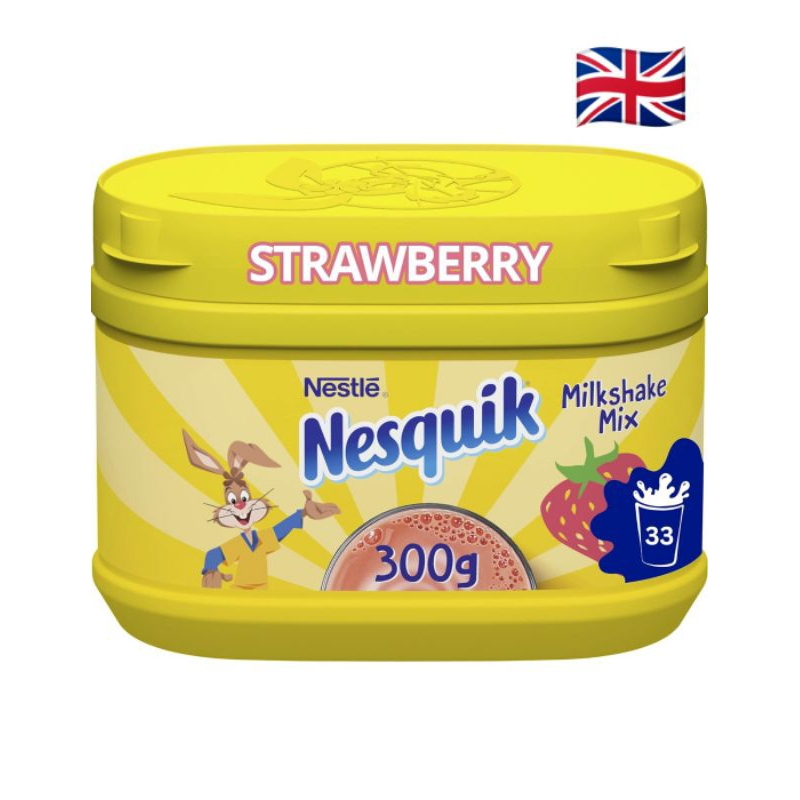 Nesquik Strawberry Milkshake Powder Mix 300g imported from UK 🇬🇧 ...