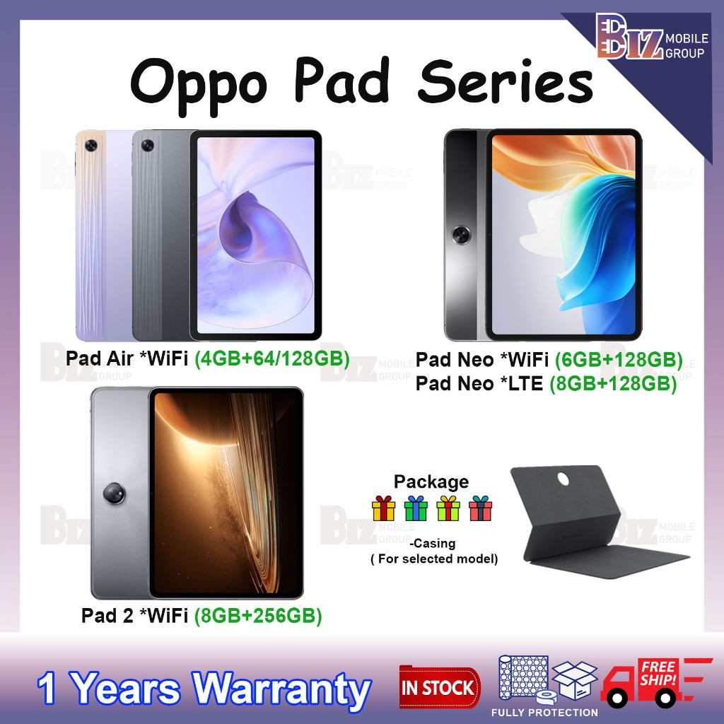 OPPO Pad Air (4GB+64GB/128GB) | OPPO Pad 2 (8GB+256GB) | OPPO Pad Neo ...