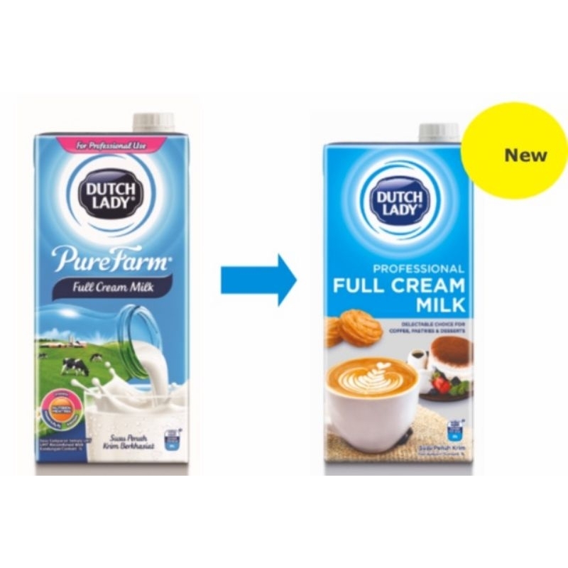 DUTCH LADY FULL CREAM 1L| PROFESSIONAL FULL CRAM MILK KOTAK BESAR ...