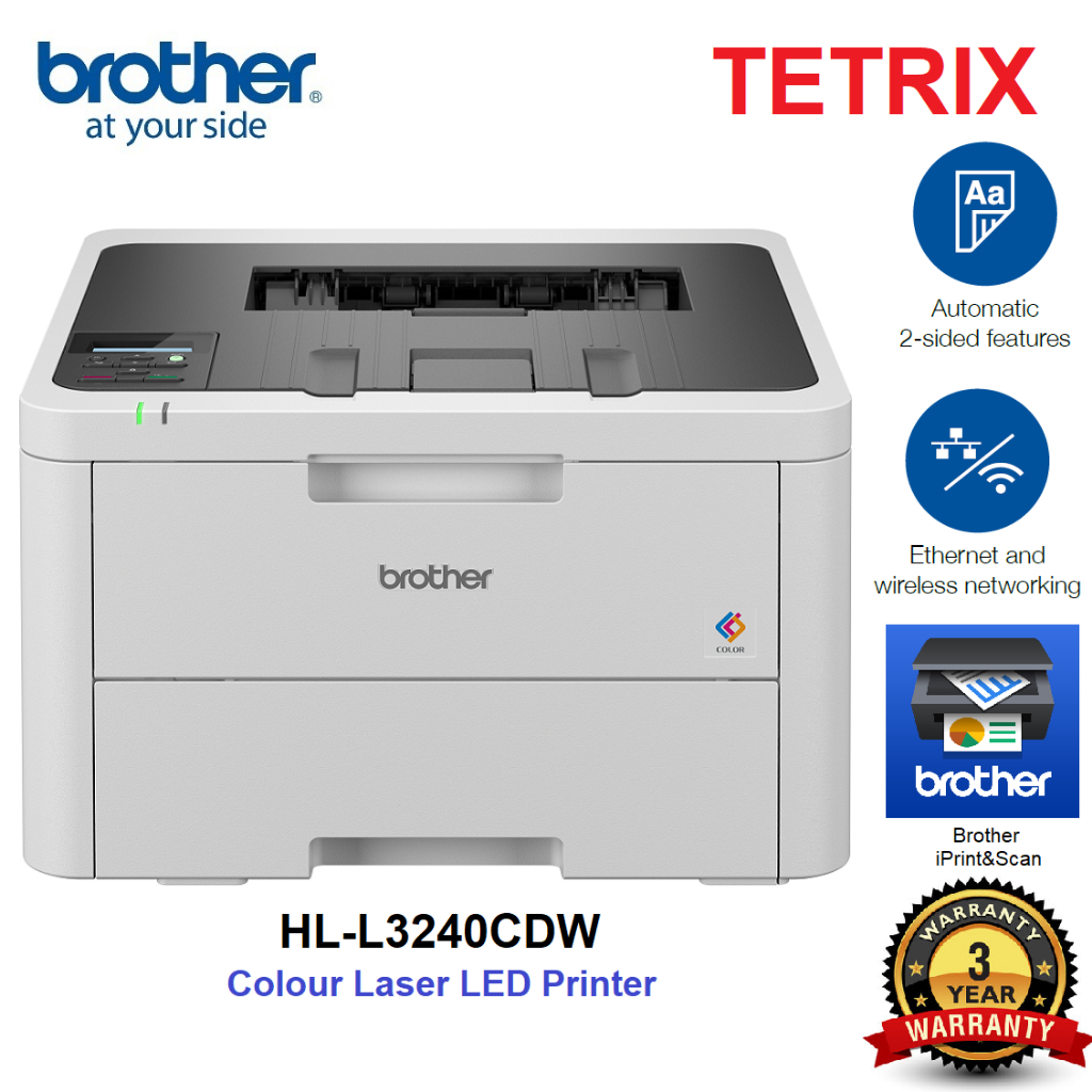 Brother HL-L3240CDW Colour LED Laser Printer Wired & Wireless Network Duplex Double Sided Print ...