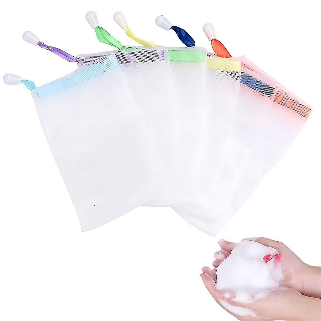 【Double Layer】Thickening Facial Cleanser Soap Foaming Net Soap Storage ...