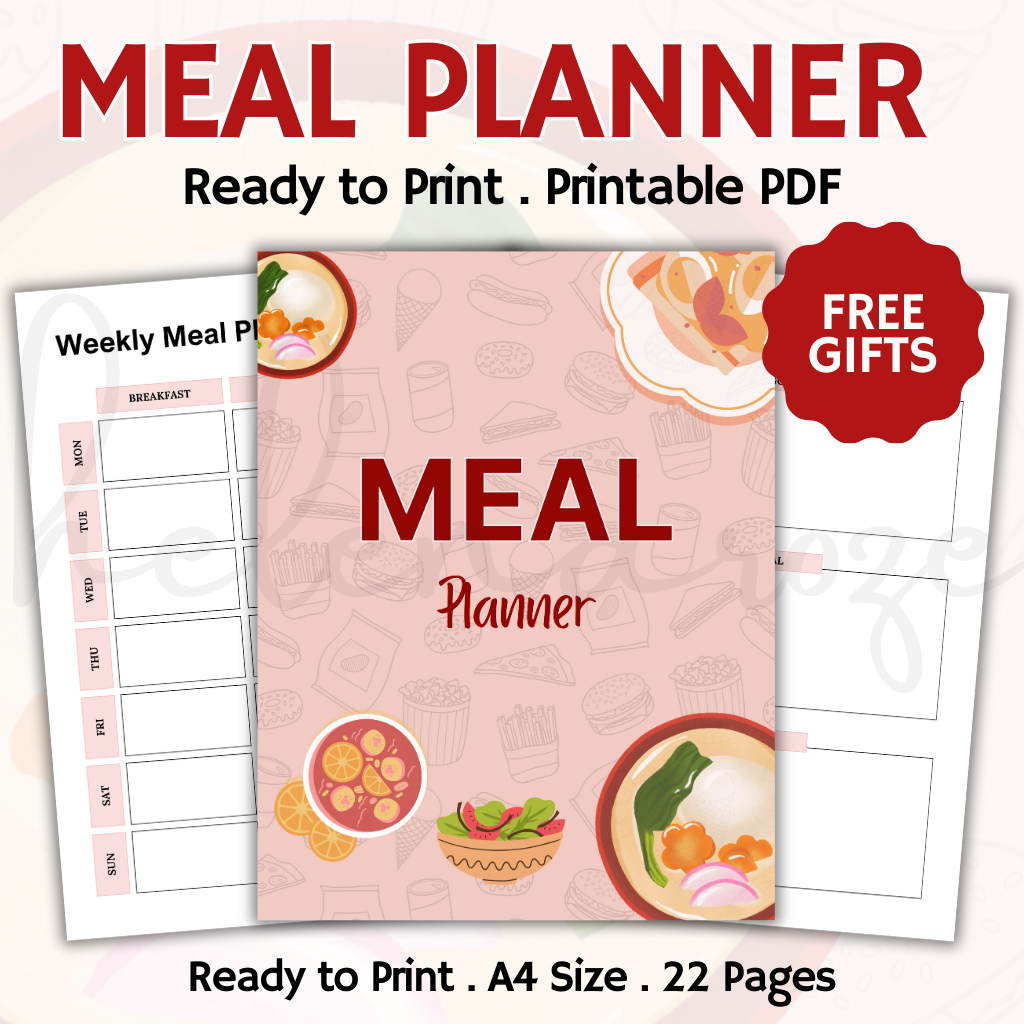 Meal Planner Printable PDF, Digital Planner, Planners, Digital Meal ...