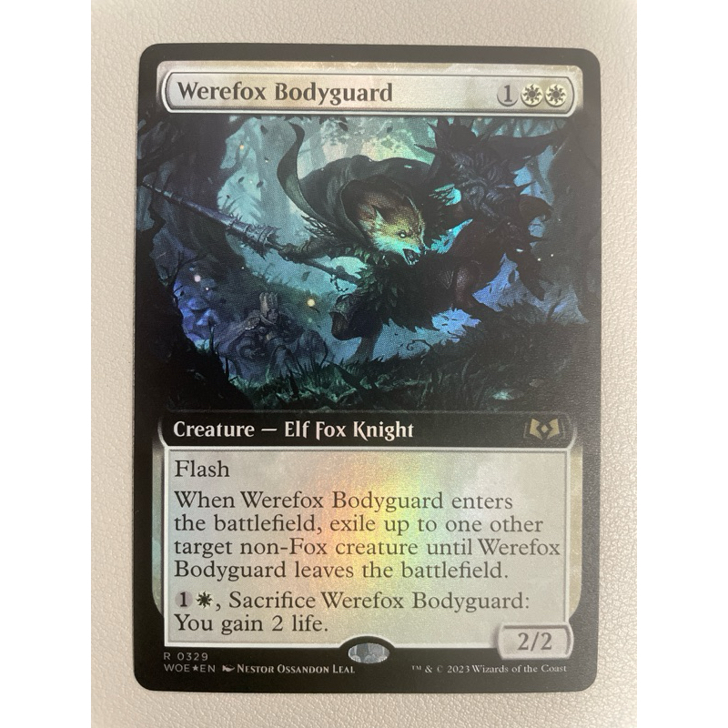 MTG:Wilds Of Eldraine (WOE) R0329 - Werefox Bodyguard (Extended Art ...