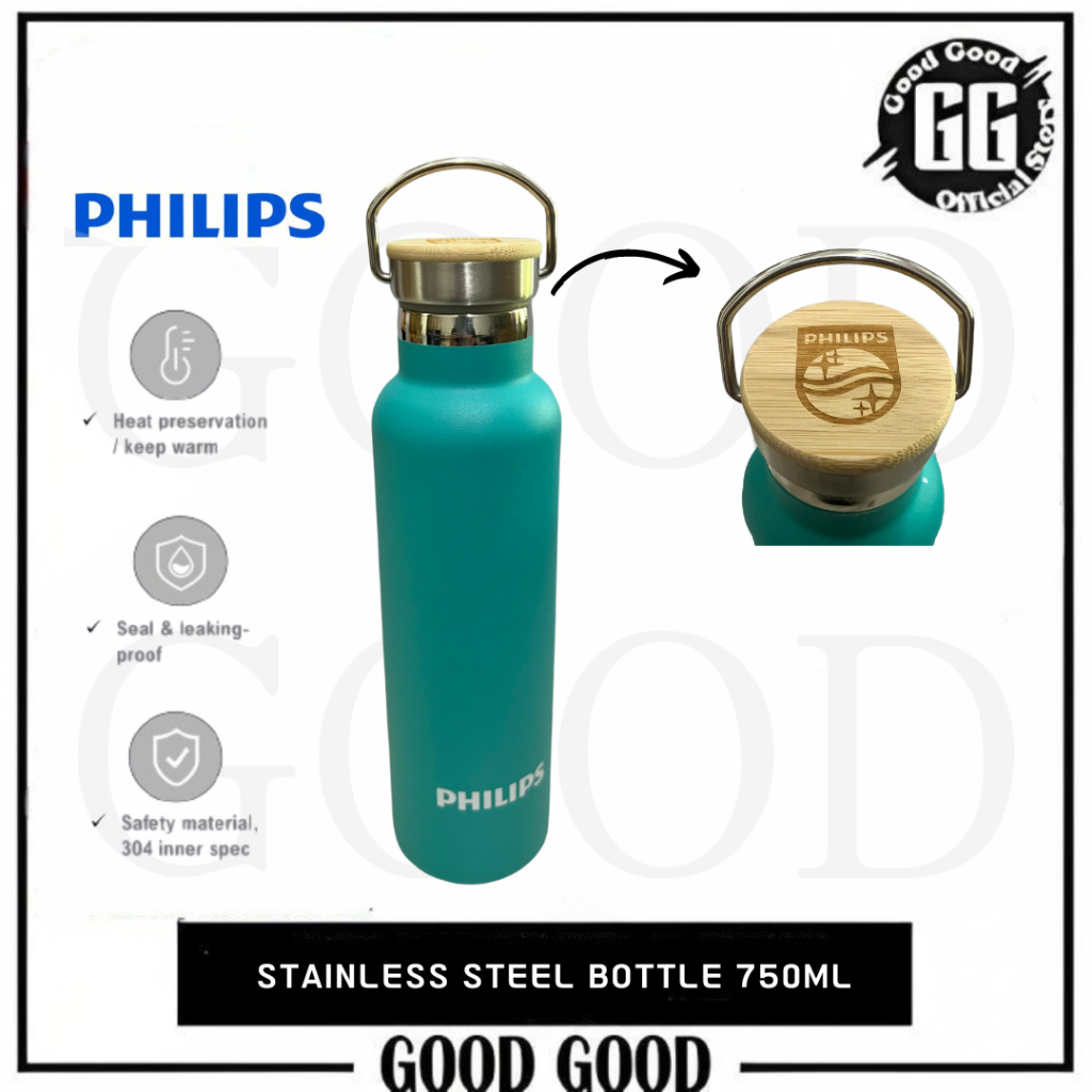 PHILIPS Stainless steel bottle 750ml silver bottle | Air botol besi ...