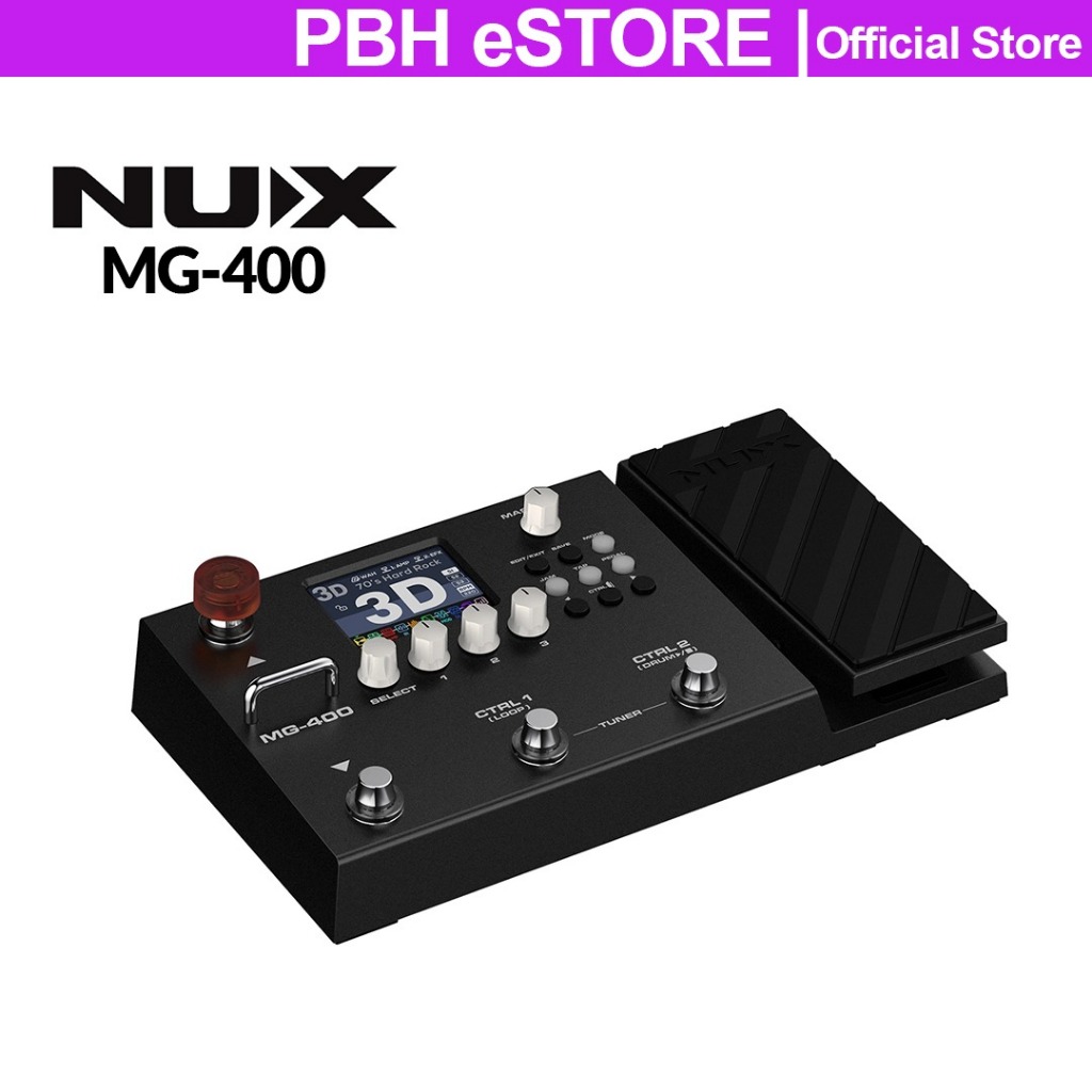 NUX MG-400 Modeling Guitar and Bass Processor Multi Effects Pedal for ...