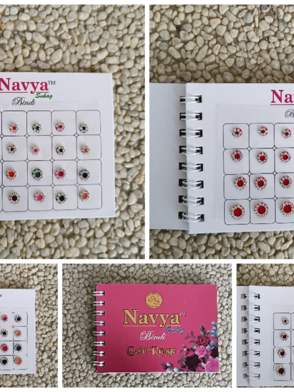 Bindi/ Pottu/ Sticker Pottu Booklet Navya White Stone Border - 96 bindi ...