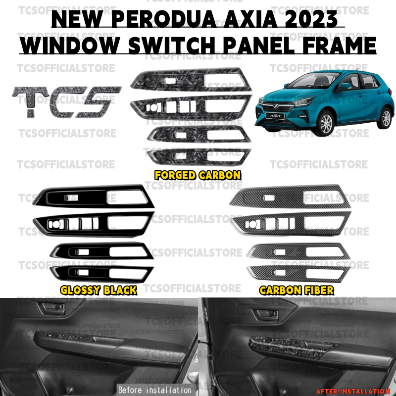 TCS NEW PERODUA AXIA 2023-2024+ CAR WINDOW SWITCH PANEL FRAME GARNISH ...