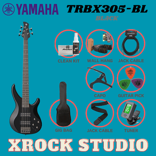 Yamaha TRBX305 5-string Electric Bass Guitar Package - ( TRBX 305 ...
