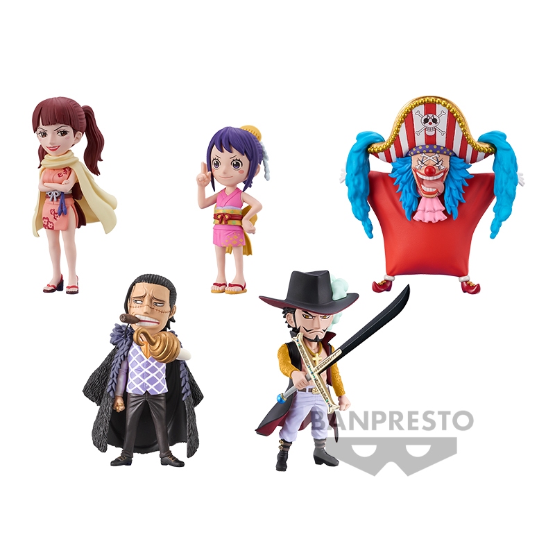 BANPRESTO WCF ONE PIECE [SHINOBU+O-TAMA+BUGGY+CROCODILE+MIHAWK] WORLD ...