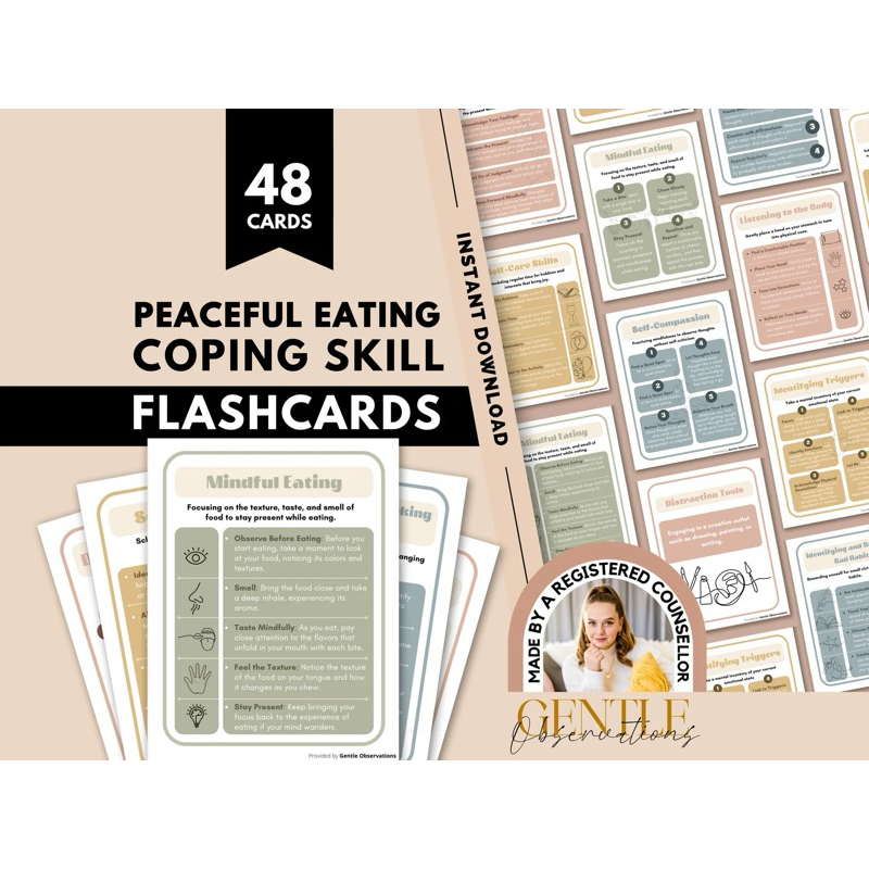 Eating Disorder Coping Skill Cards for ED Recovery -DBT Skills, Mindful ...