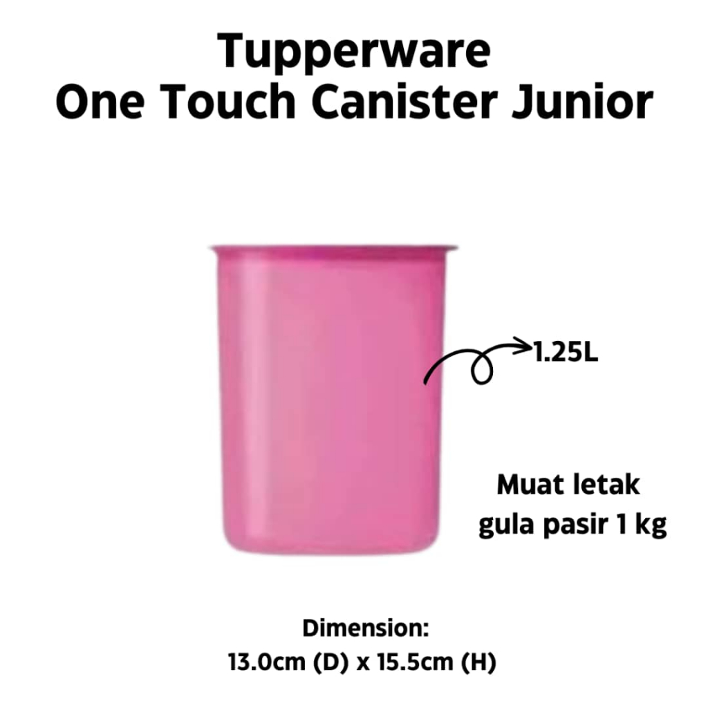 Tupperware One Touch Canister Junior 1.25L (1 pc) | Shopee Malaysia