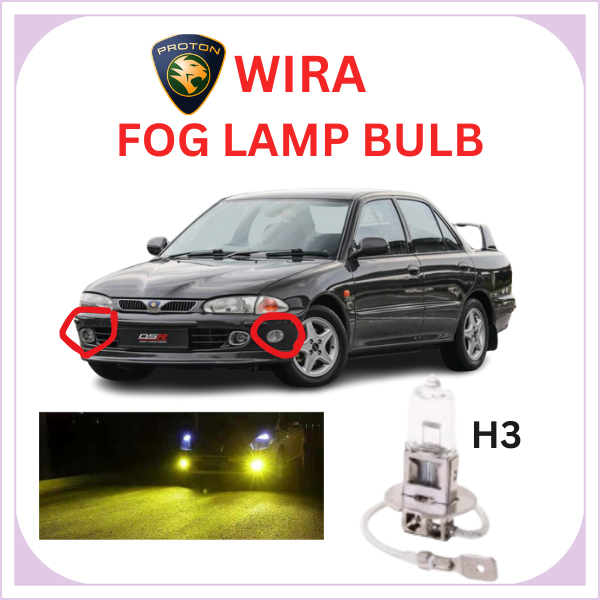PROTON WIRA SPORT LIGHT/FOG LAMP BULB H3 CAR HALOGEN LAMP LAMPU ...